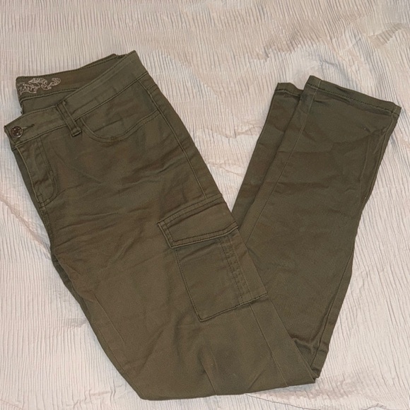 Max Jeans | Pants & Jumpsuits | Wax Jeans Green Skinny Cargo Pants ...
